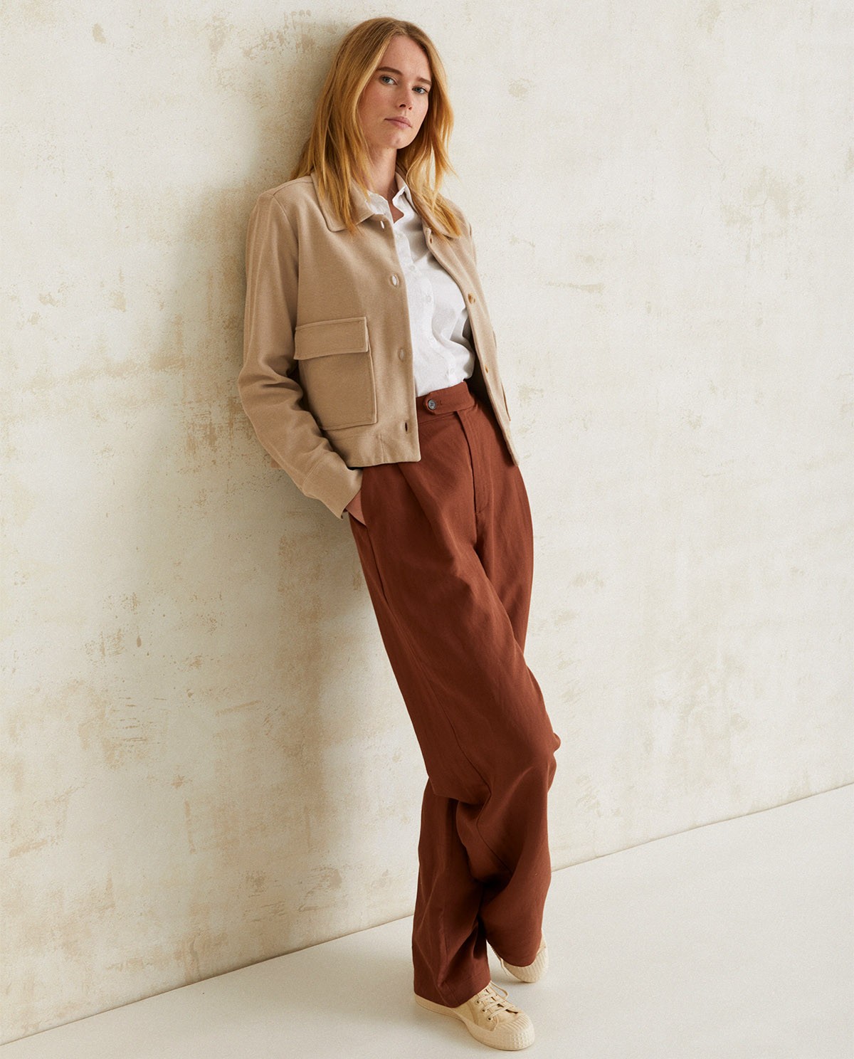 Short cotton jacket Beige