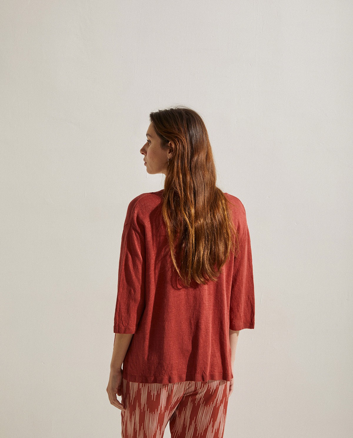 Linen kimono cardigan GRANATE
