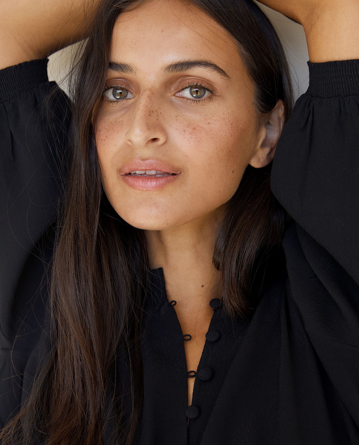 Flowy Mao-neck shirt Black