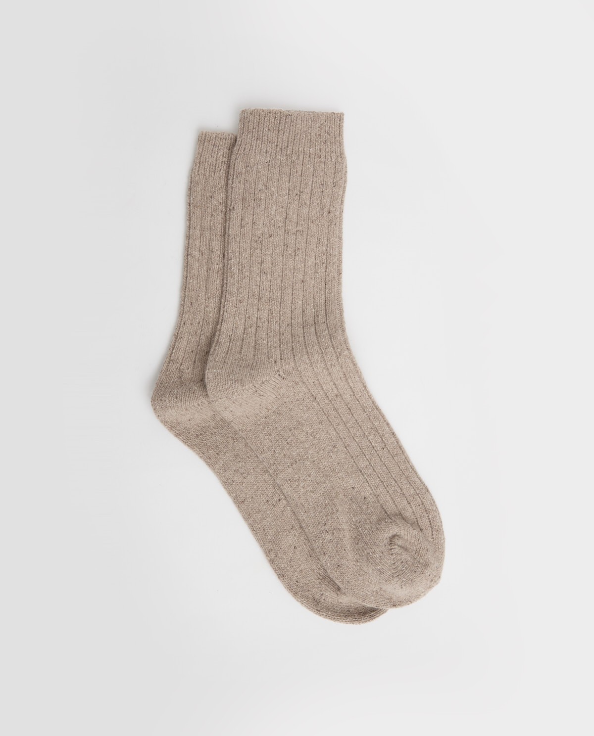 Wide-rib socks beige