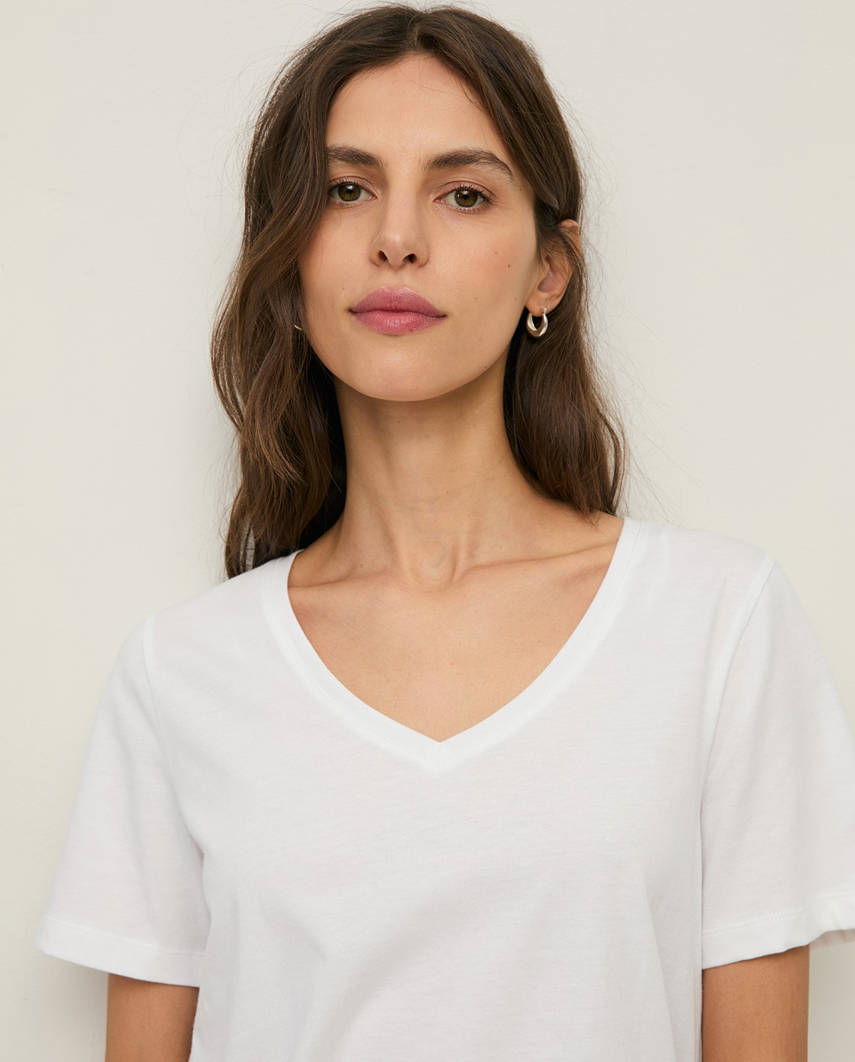 V-neck organic-cotton T-shirt|Yerse