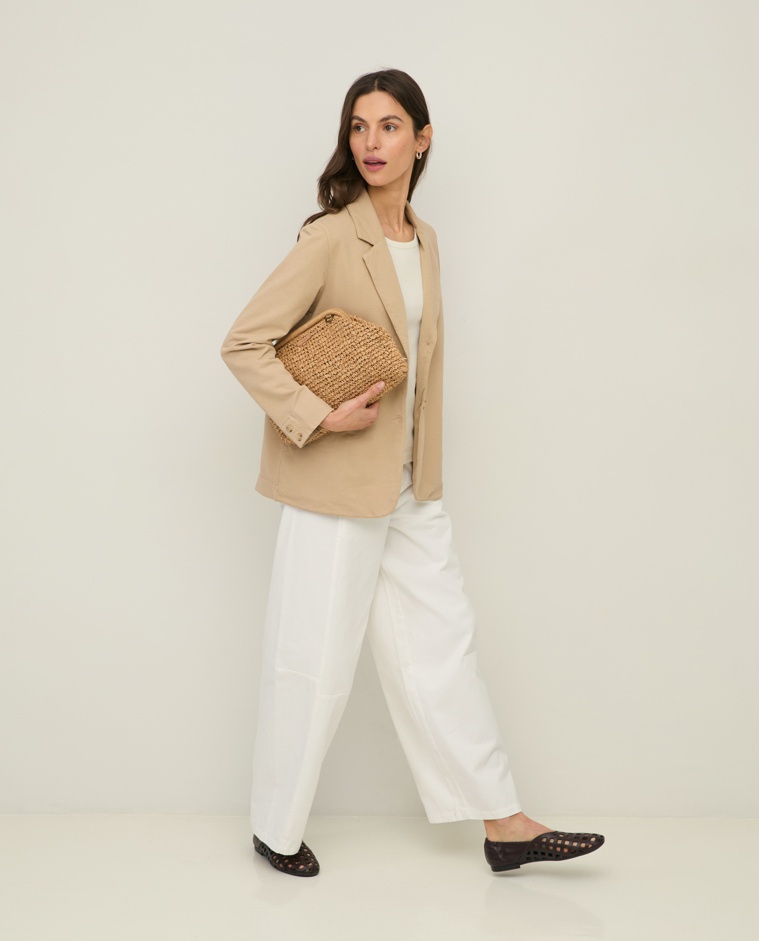 Blazer algodón orgánico con botones arena | Yerse