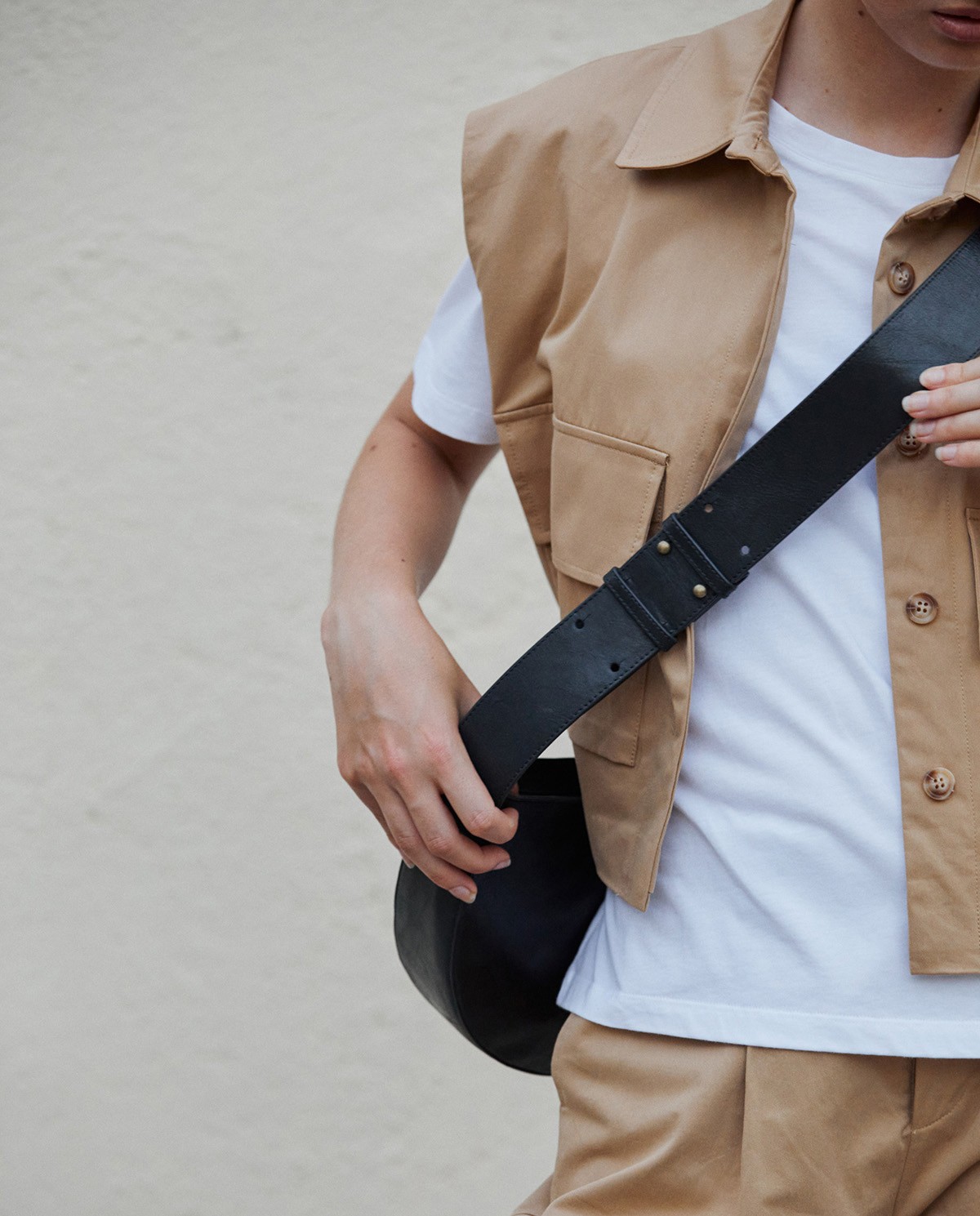 Short en lin avec poches Ecru